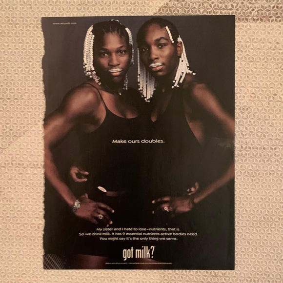 Art | Vintage Milk Ad Serena Venus Williams | Poshmark